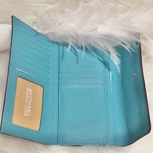 Michael Kors | Bags | New Michael Kors Trifold Pale Blue Wallet | Poshmark